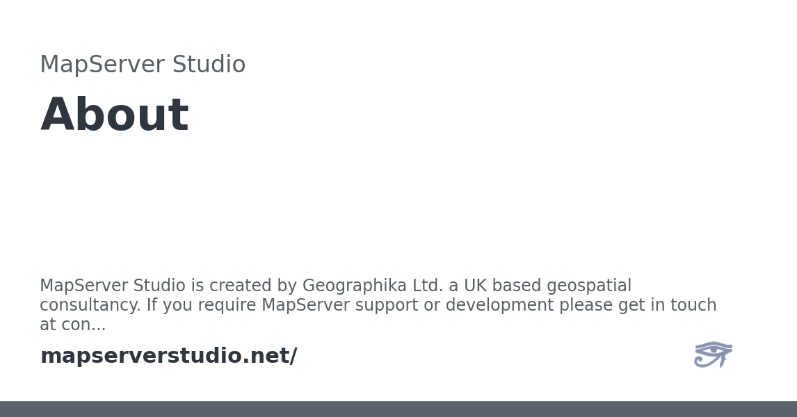 About — MapServer Studio