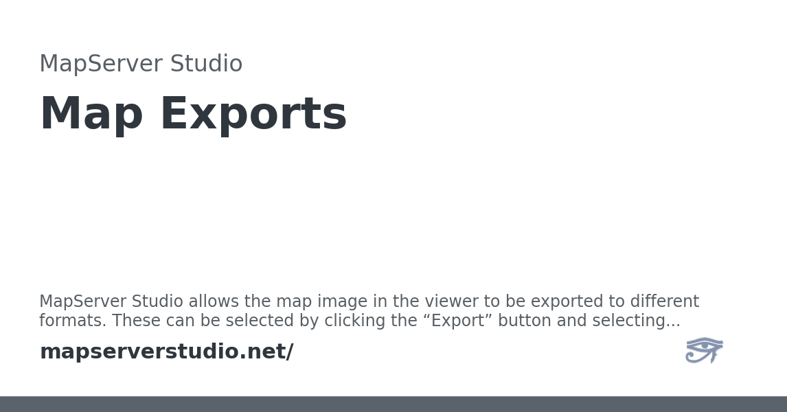 Map Exports — MapServer Studio