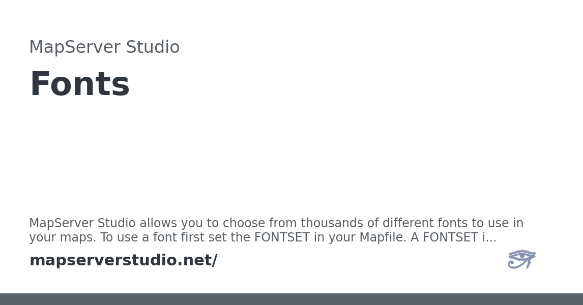 Fonts — MapServer Studio