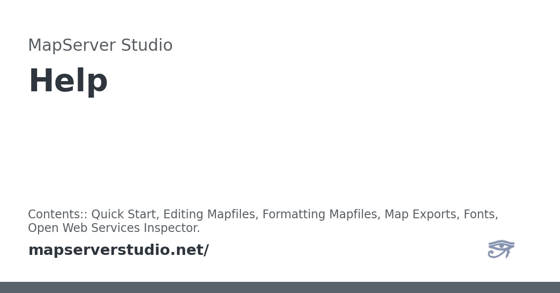 Help — MapServer Studio