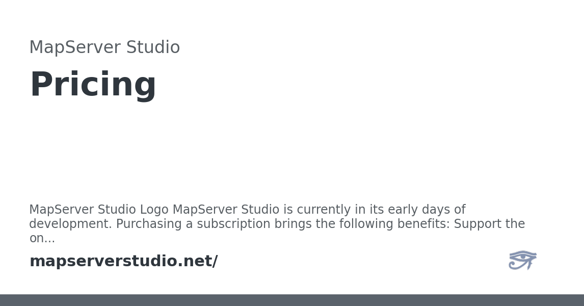 Pricing — MapServer Studio